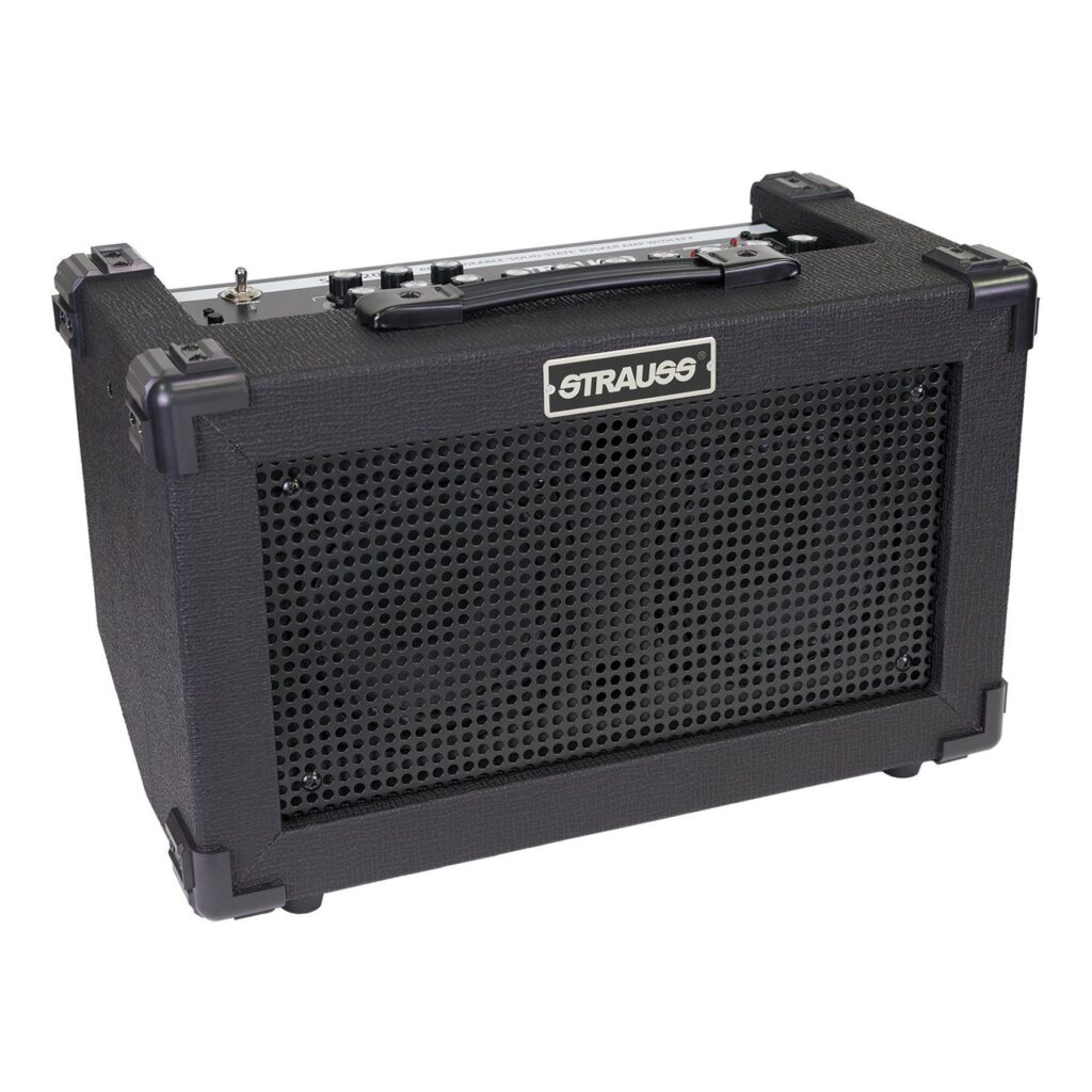 Strauss SBA-20FX-BLK Street Box 20W Rechargeable DC Busking Amp With ...